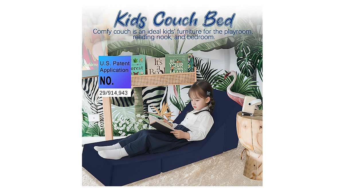 MeMoreCool Toddler Fold-Out Sofa Bed - 3-in-1 Kids Lounge Chair