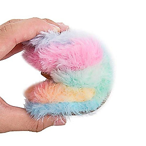 Toddler Boys Girls Fuzzy Slippers Kids Cute Cartoon Unicorn Dinosaur Bunny Shoes Non-Slip Animals Fluffy Plush House Slippers Fur Lined Warm Indoor Bedroom Shoes