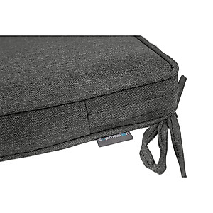 SUPMAISON Pack of 4 Outdoor Seat Cushion with double welt 20" x 20" x 2.5",zipper, foam (Charcoal Dobby)