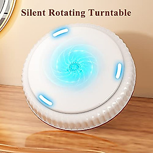 Makeup Organizer, 360 Degree Rotating Cosmetic Display Cases, Lazy Susan Organizer Round Storage (White - 10 inch)