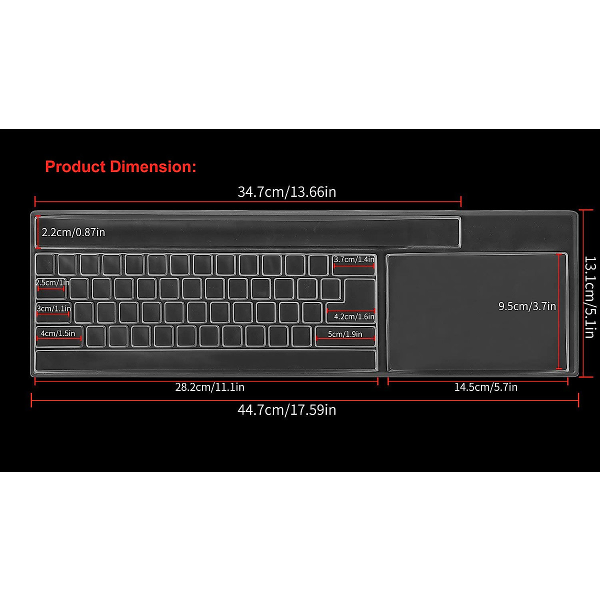 Clear Desktop Computer Keyboard Cover Skin for PC 104/107 Keys Standard Keyboard, Anti Dust Waterproof Keyboard Protector Skin