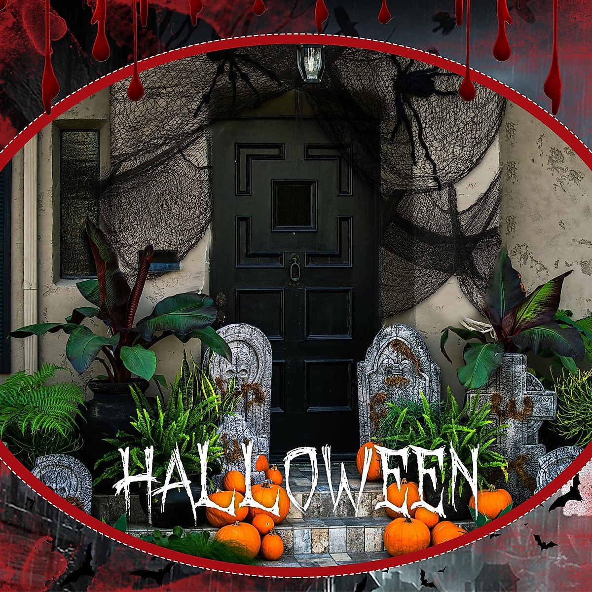 Tranqun 3 Pcs Halloween Creepy Cloth 80 x 400 Inch Black Halloween Gauze Cloth Giant Spooky Fabric Cloth for Haunted House Indoor Outdoor Party Decor Supplies Backdrops for Garden, Doorways, Yard