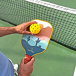 OutWest Sport Pickleball Paddle - Sunrise | Graphite Carbon Face | Polypropelene Honeycomb Core | Cover Included | Out West Sport