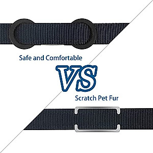 JATEBI 2 Pack Personalized Dog Tag, Slide-On Pet ID Tags,Stainless Steel Dog Tags, No Jingle Slide on Cat ID Tag, Custom Engraved No Noise Animal Identification Tag(L Black)…