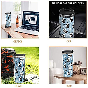 Panda 12oz Tumbler with Leakproof Lid,Stainless Steel Vacuum Insulated Travel Mug Coffee Cup for Ice and Hot Drink