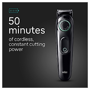 Braun All-in-One Style Kit Series 3 3430, 3-in-1 Trimmer for Men with Beard Trimmer, Ear & Nose Trimmer, Hair Clippers, Ultra-Sharp Blade, 20 Length Settings, Washable, Black