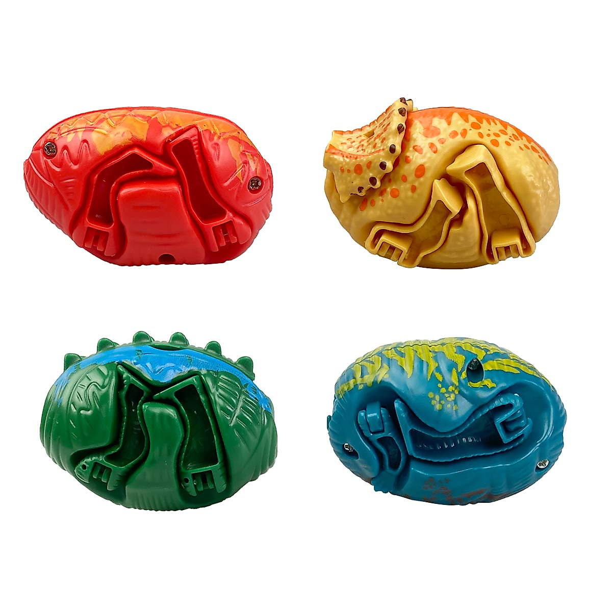 JoFAN 4 Pack Jumbo Dinosaur Deformation Eggs Prefilled Plastic Easter Eggs with Toys Inside for Kids Boys Girls Toddlers Easter Basket Stuffers Gifts Party Favors