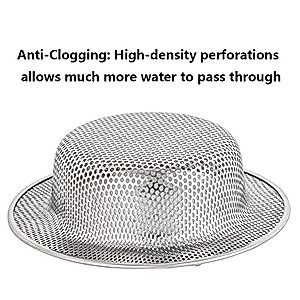 Kitchen Sink Strainer Basket Catcher with Upgrade Fast Flow Design, Qtimal 2 Pack Anti-Clogging Stainless Steel Drain Filter with Handle for Most Kitchen Drains, Rust Free and Dishwasher Safe