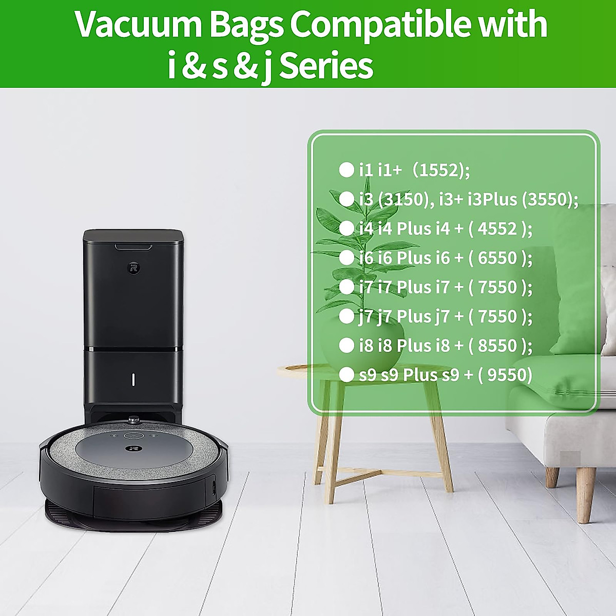 VBN 12 Pack Replacement Roomba Vacuum Bags, Compatible with iRobot Roomba i7, i7+, i3, i3+, i1+, i4, i4+, i6, i6+, i8, i8+, j7, j7+, s9, s9+ Plus, i & s & j Series Automatic Dirt Disposal Bags