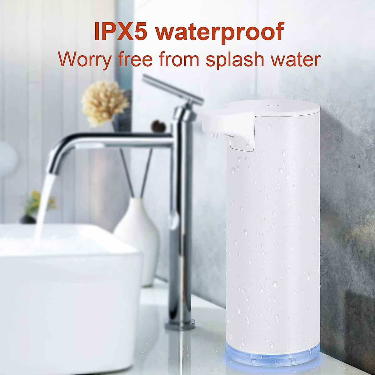 Automatic Foaming Soap Dispenser: LAOPAO Rechargeable Touchless Soap Dispenser Stainless Steel Foam Soap Dispenser for Bathroom Hand Soap Pump for Kitchen Xmas Gift, 9oz, White