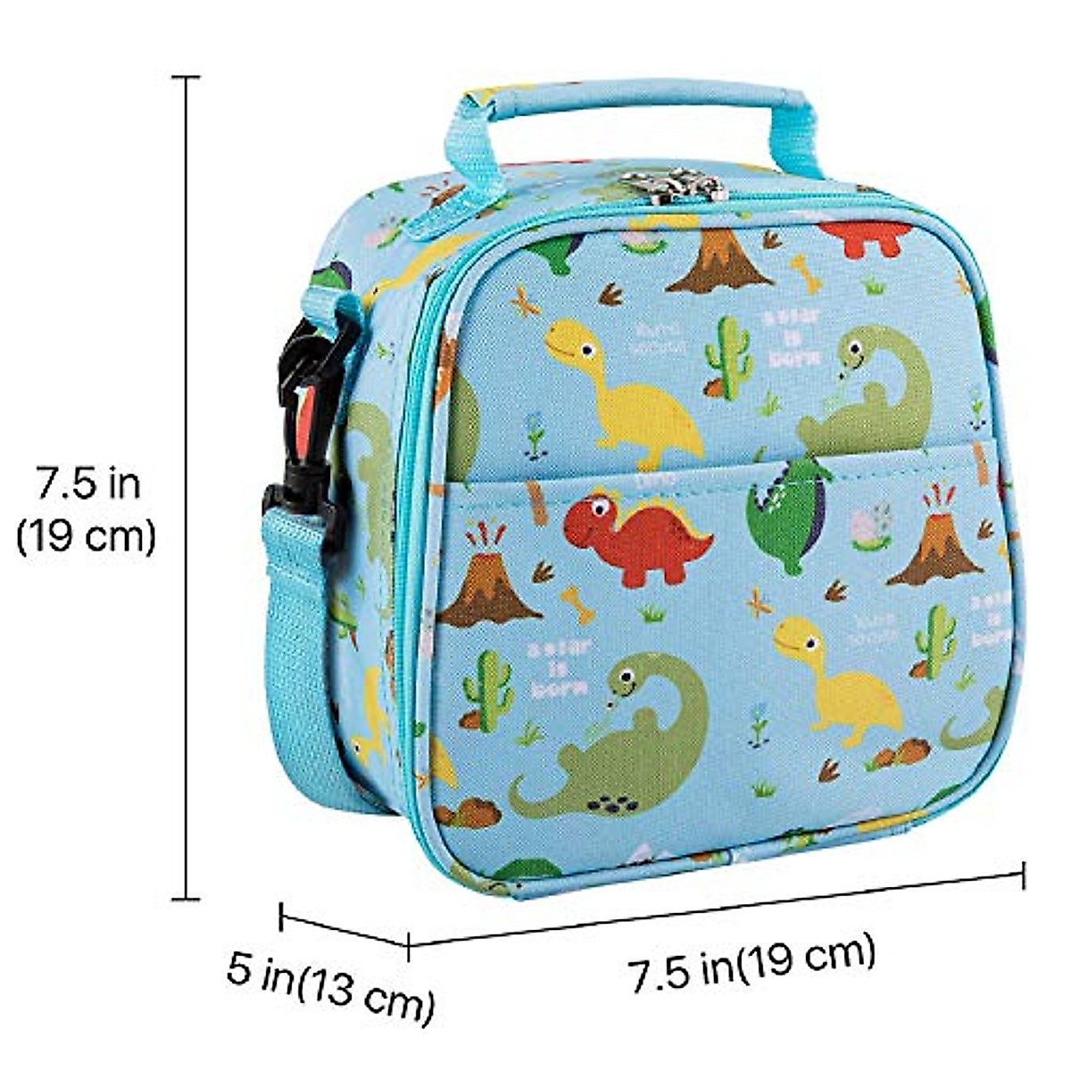 Flexzion Insulated Lunch Box for Kids Boys Dinosaur Lunch Box Girl Boy Toddler Daycare Lunch Bag for Kindergarten Pre School Hot and Cold Dino Lunch Case Kids Lunch Box with Water Bottle Holder
