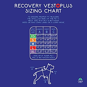 Calm Paws Recovery Vest Plus w Detachable Collar (XLarge)