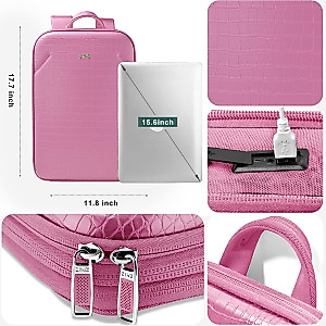 ZINZ Slim Laptop Backpack 15 15.6 16 Inch with Variable Capacity and USB Port, Anti-Theft Business Backpack Water-Resistant Travel Backpack Daypack, One-pices Shell Never Deformation,P01K01