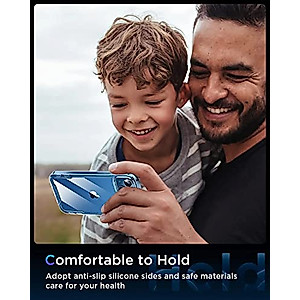 Humixx Designed for iPhone 13 Case, [Not Yellowing] [Military Grade Drop Tested] [Anti-Scratch & Anti-Fingerprint] Clear PC Back with Soft Black TPU Bumper, Slim Fit Protective Case for 13 Phone