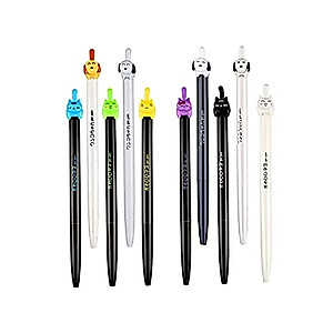10 Pcs Cat and Dog Cute Pea Sprouts Luminous Color Cartoon Dust Plug Gel Pen Ball Pen Kawaii Stationery Zakka Office Material Escolar School Supplies Gift Set