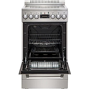 Avanti DER20P3S Electric Range Oven Elite Series Compact Design, 2-Cu.Ft. Capacity with 4 Coil Burners, Framed Glass Door, Storage Drawer and Broiler with Pan, 20-Inch, Stainless Steel