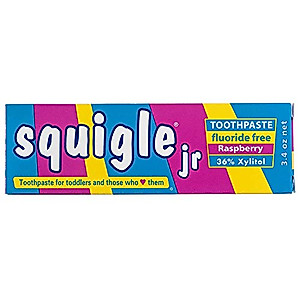 Squigle Jr Toothpaste (for Infants, Toddlers), Travel Toothpaste, Prevents Cavities, Canker Sores, Chapped Lips. Soothes, Protects Dry Mouths. Stops Tooth Sensitivity, No SLS - 1 Pack