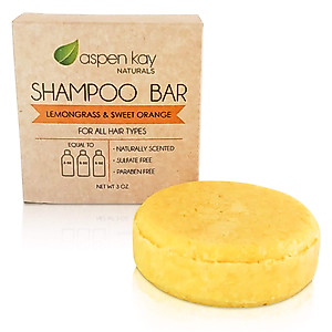 Lemongrass & Sweet Orange Shampoo & Conditioner Bar With Mini Soap Dish – Bars Made With Natural & Organic Ingredients, Sulfate-Free, Cruelty-Free & Vegan 3 Ounce Bar