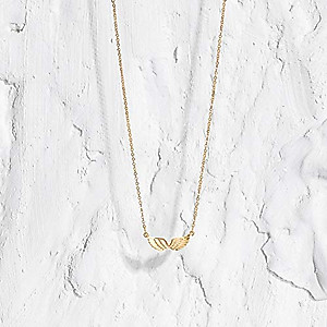 MEVECCO Gold Angel Wings Pendant Necklace,18K Gold Filled Cute Tiny Guardian Angel Charm Necklace,Dainty Simple Minimalist Necklace for Women