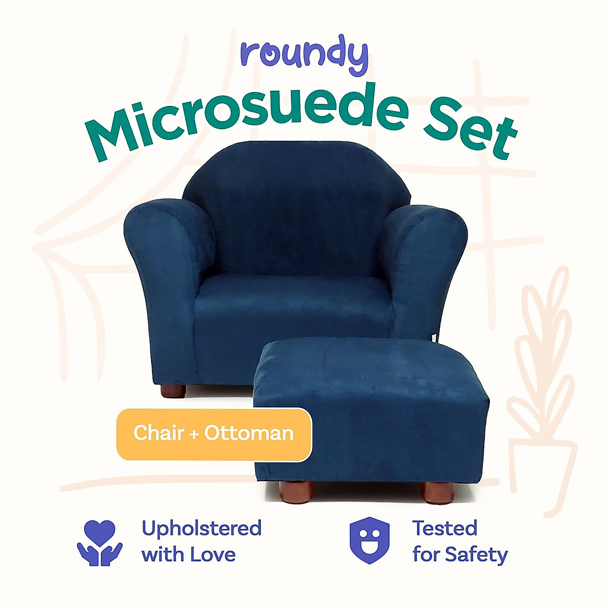 KEET Roundy Child Size Chair with Microsuede Ottoman