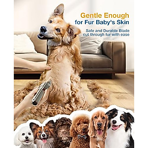 oneisall Dog Clippers for Grooming for Thick Heavy Coats/Low Noise Rechargeable Waterproof Cordless Pet Shaver with Stainless Steel Blade for Dogs and Animals