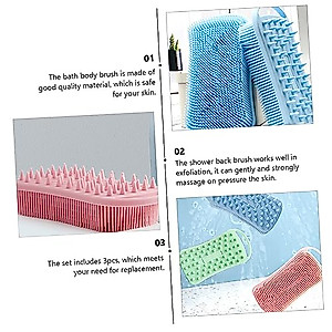 FRCOLOR 3pcs Shampoo Bath Brush Bath exfoliating Brush Bath Body Brush Bath Scrubber Silicone Shower Brush Dual-Sided Bath Body Cleaning Brush Bath Cleaning Brushes Silicone Cleaning Brush