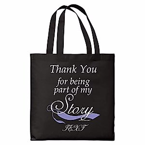 Teacher Gifts For Women Thank You For Being Part of My Story With Custom Text Personalized Black Canvas Tote Bag