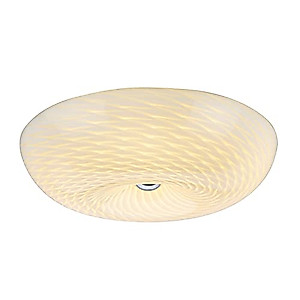 Aspen Creative 63001L LED Large Flush Mount Ceiling Light Fixture, Contemporary Design in Chrome Finish, Frosted Glass Diffuser, 18" Diameter