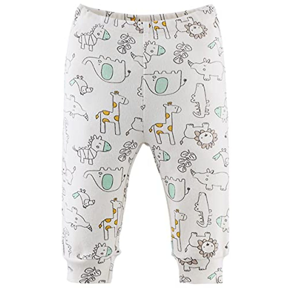 The Peanutshell Baby Pants 5 Pack Set for Boys or Girls | Newborn to 24 Month Sizes | Black, Grey, Light Green, Safari, Stars