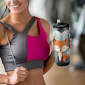 RTFGHJS 13oz Vacuum Insulated Stainless Steel Tumbler with Leakproof Lid Fox And Heart 304 Stainless Steel Travel Mug Wide Mouth Coffee Cup for Hot & Cold Drinks (380ml)