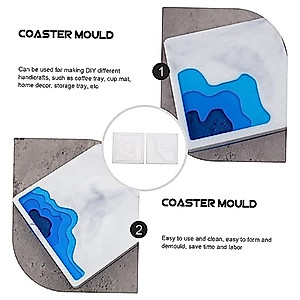 LIGHTAOTAO 2pcs Coaster Mold Round Silicone Molds Drink Tray Jewelry Tray Island Patterned Coaster Moulds Silicone Molds for Resin Agate Craft Molds Resin Mould Cup Mat Casting Molds DIY Mold