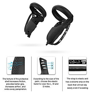 AMVR Touch Controller Grip Cover, Leather Fashion Travel Case, Face Silicone Cover Mask, VR Headset Display Stand, Lens Protect Pad, Nose Pad Replacement Accessories Gift Set for Oculus Quest 1