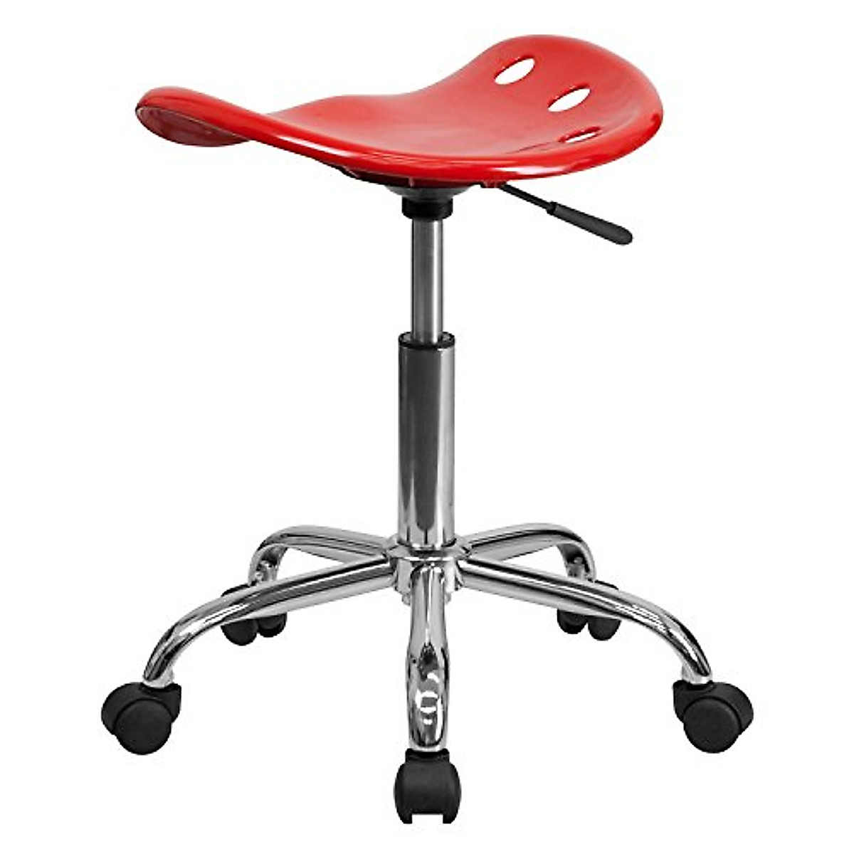Flash Furniture Taylor Vibrant Red Tractor Seat and Chrome Stool