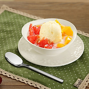 Doryh Stainless Steel Dessert Spoons Set, 12-Piece, 6.69 Inches