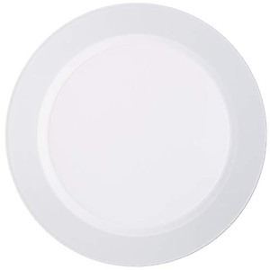 Amscan Premium Plastic Round Party-Plates, 7 1/2 inches, White with Red Border