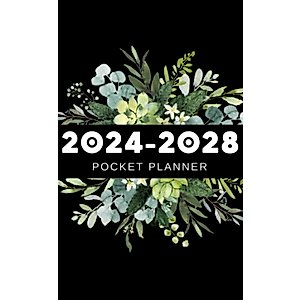 2024-2028 Pocket Planner: 5 Years Monthly and Weekly Calendar From January 2024 To December 2028 for Purse