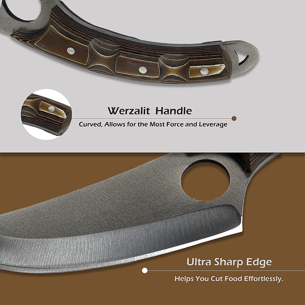 ATASAN Viking Knife Meat Cleaver 6” Hand Forged Boning Knife | Husk Multipurpose Chef Knives for Home | Ultra-Sharp Made in Turkey Chef Knife - Using 4034 Stainless Steel (Werzalit with Grip)