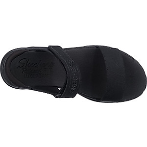 Skechers Cali Women's Women's D'LUX Walker-New Block Sport Sandal, Black/Black, 6