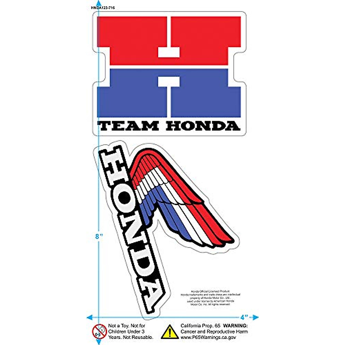 Honda Vintage Wing T-Shirt & Stickers (X-Large) Black