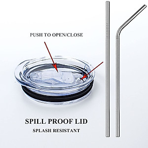 CHIUTUUY 2 Pack 20 oz Stainless Steel Skinny Sunflowers Tumblers Double Wall Vacuum Insulated Water Tumbler Cups with Lids, Straws and Cleaning Brush