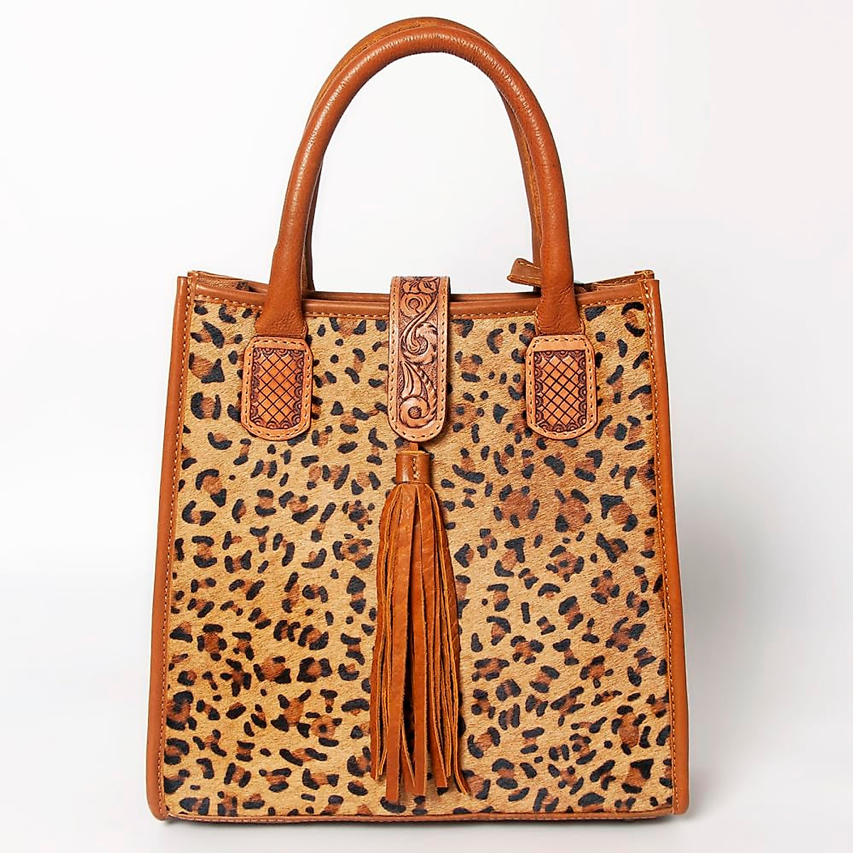 American Darling Tote Hand Tooled Hair on Genuine Leather Western Women Bag Handbag Purse | Western Tote Bag | Travel Tote Bags | College Tote Bag | Casual Tote Bag