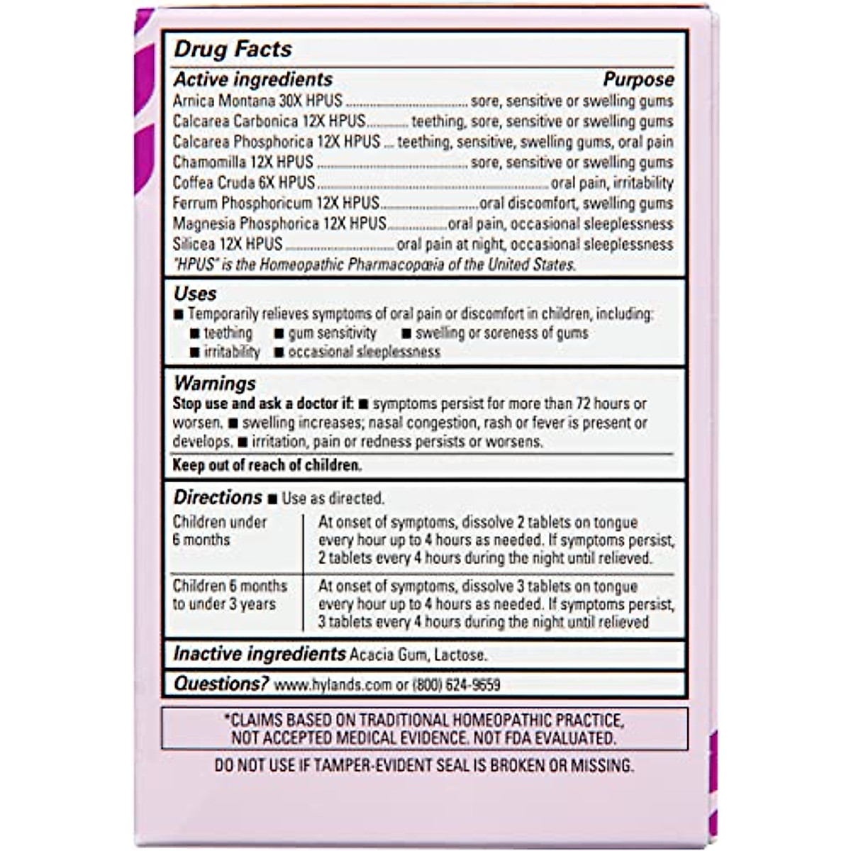 Hyland’s Naturals Baby Nighttime Soothing Tablets with Chamomilla, Natural Relief of Oral Discomfort, Irritability, and Swelling, 125 Count