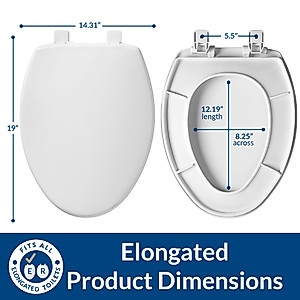 Mayfair Caswell Toilet Seat and Bidet Bundle, Slow Close Plastic Toilet Seat with Non-Electric, Easy to Install SlimGlow Bidet Attachment, Elongated, White