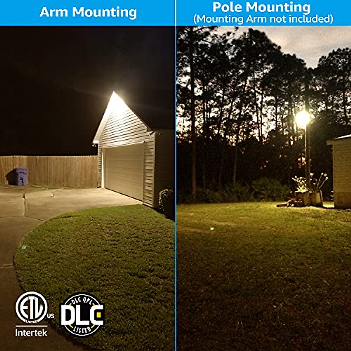 TORCHSTAR LED Barn Light, Dusk to Dawn Area Lights with Photocell, Outdoor Security Flood Lighting, ETL & DLC Listed, Wet Location, 110-277V, Garage, Farm, Yard, 3000K Warm White, Bronze, Pack of 2