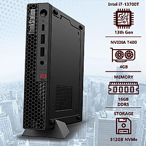 Lenovo ThinkStation P3 Tiny Intel i7-14700T, 16GB DDR5, 512GB NVMe, T400 4GB Graphics, WiFi 6 + BT, RJ-45, 3X miniDP, DP Port, HDMI (5 Monitor Max), Win 11 Pro, 3YR, Business Desktop