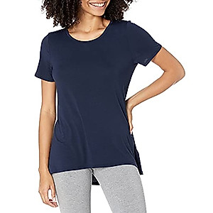 Amazon Essentials Women's Relaxed-Fit Short-Sleeve Scoopneck Swing Tee (Available in Plus Size), Navy, XX-Large