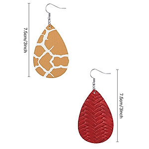 Hicarer 20 Pairs Faux Leather Earrings Lightweight Leaf Earring Teardrop Dangle Earrings for Women Jewelry Gift(Classic with Bold Style)