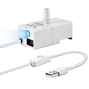Veken Replacement Pump for 95oz/2.8L and 100oz/3L Pet Fountain Cat Water Fountain Dog Water Fountain Ultra Quiet Long Lifespan Water Pump, USB Cable, LED Lights