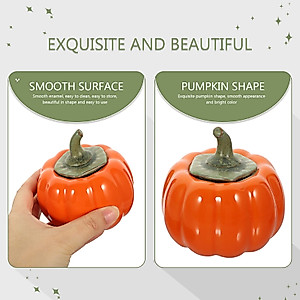 Zerodeko Candy Jar Halloween Bowl Pumpkin Jar Tea Storage Canister Can with Lids Porcelain Tea Container 190ml Sugar Canister Holder Sugar Bowl Cookie Jar Pumpkin Candy Dish Snack Containers