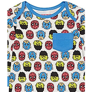 Amazon Essentials Disney | Marvel | Star Wars Baby Boys' Cotton Coveralls, Pack of 3, Marvel Friends, 12 Months